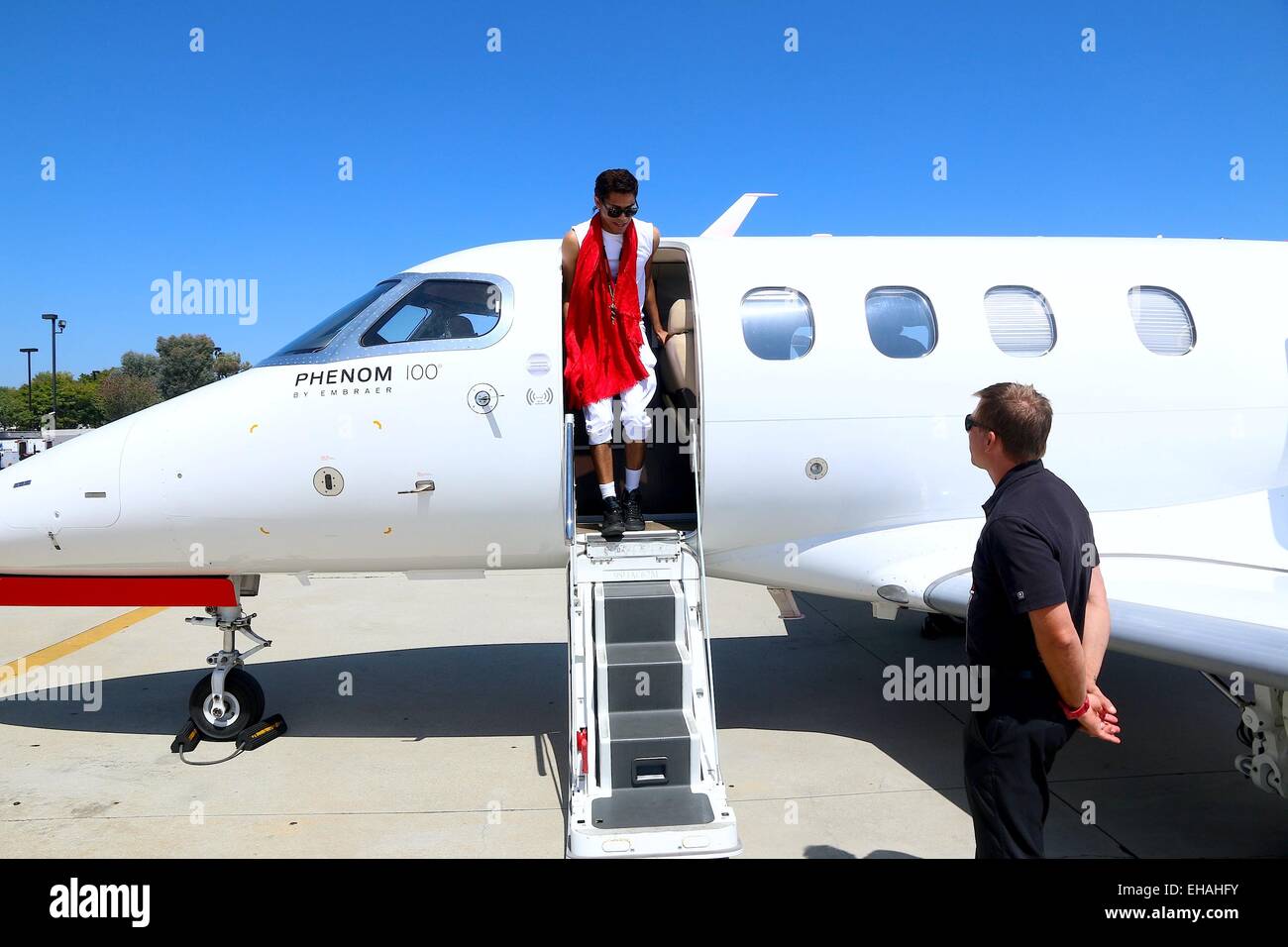B. Howard arrives at Santa Monica Airport Featuring: B. Howard Where ...