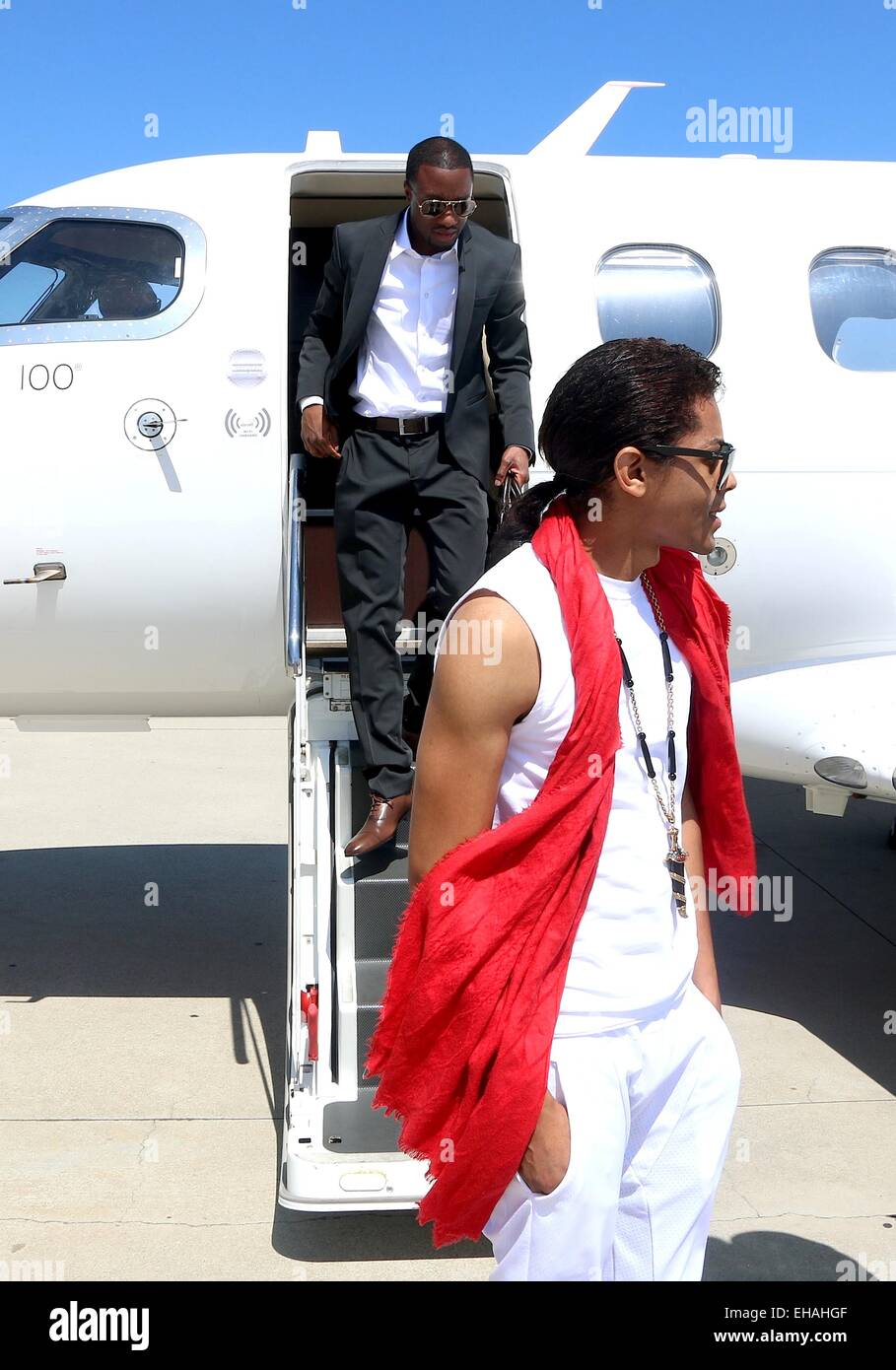 B. Howard arrives at Santa Monica Airport Featuring: Kelvin Mensah,B ...