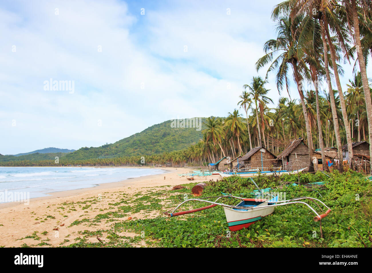 Beach of Nacpan in Palawan, Philippines Stock Photo - Alamy