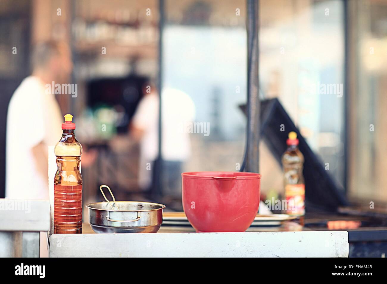 kitchen cooking food restaurant background Stock Photo - Alamy