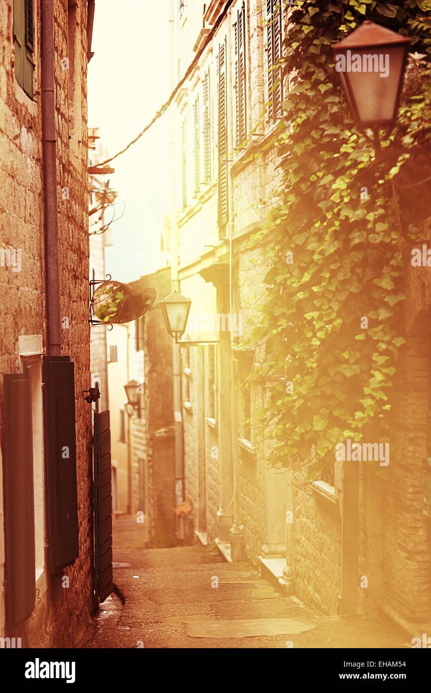 narrow streets of the old European city landscape Stock Photo - Alamy