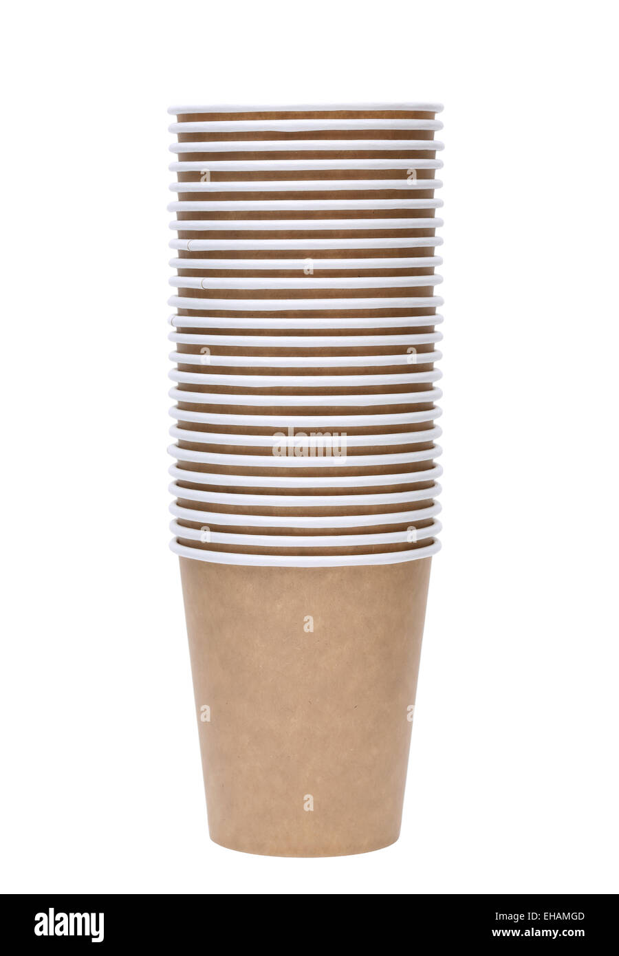 Stack of disposable paper cup isolated on white background Stock Photo ...