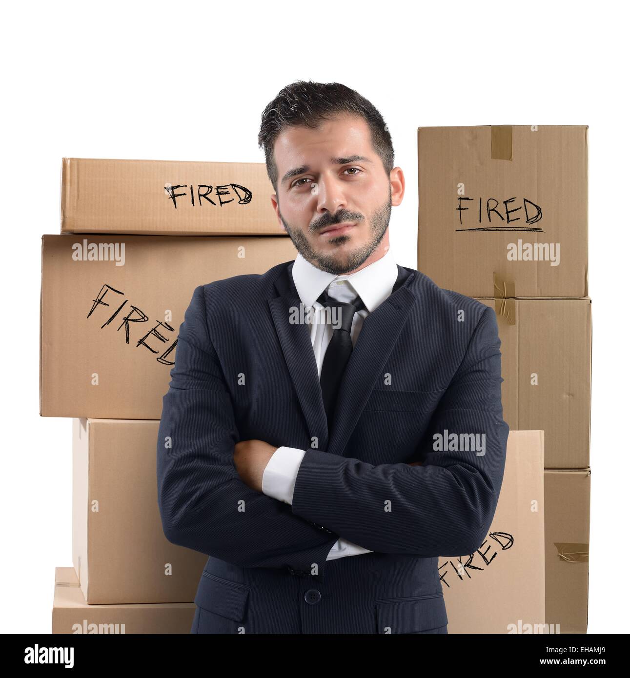 Businessman fired from job Stock Photo - Alamy