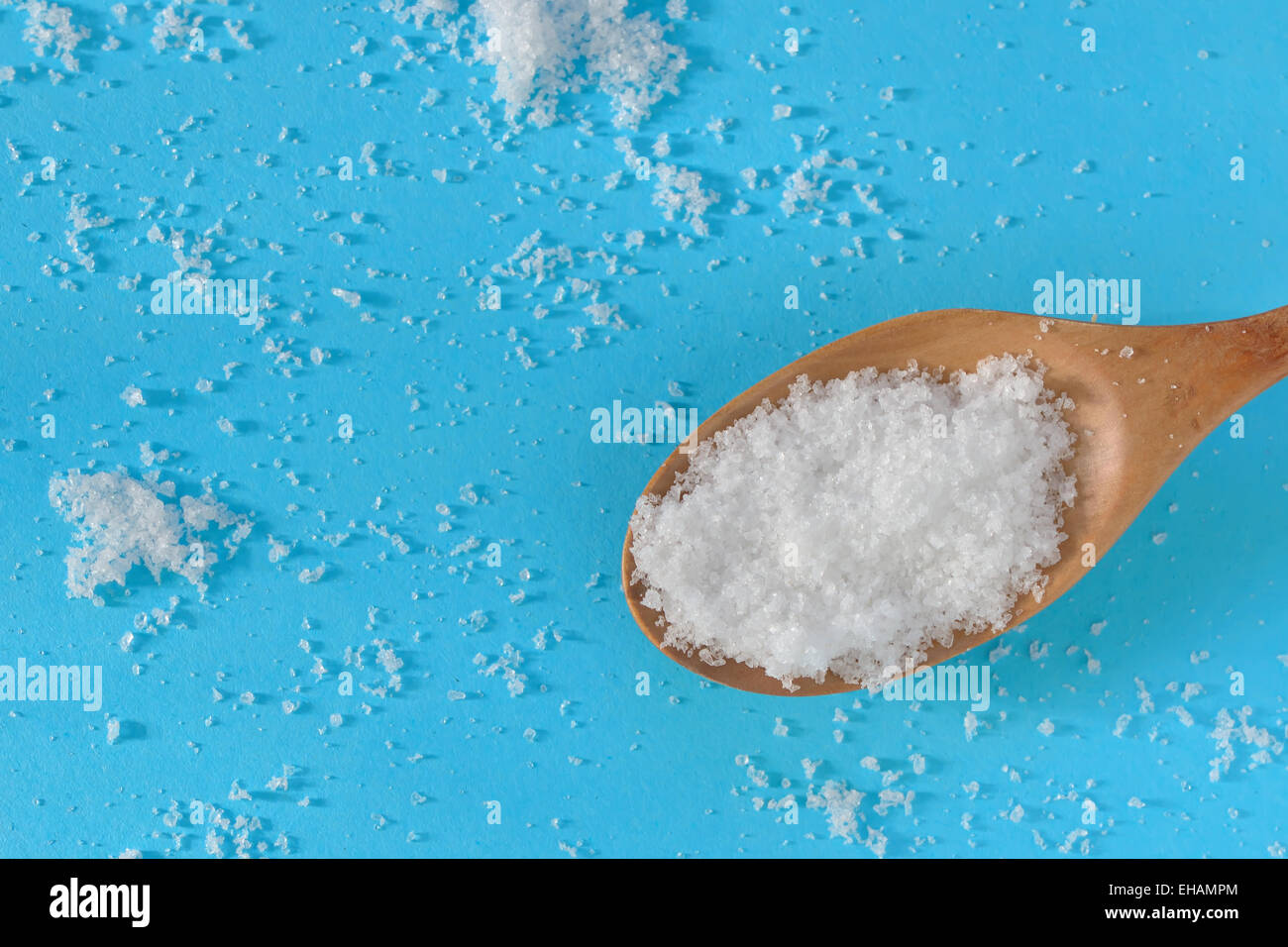 sea salt in swooden spoon Stock Photo - Alamy