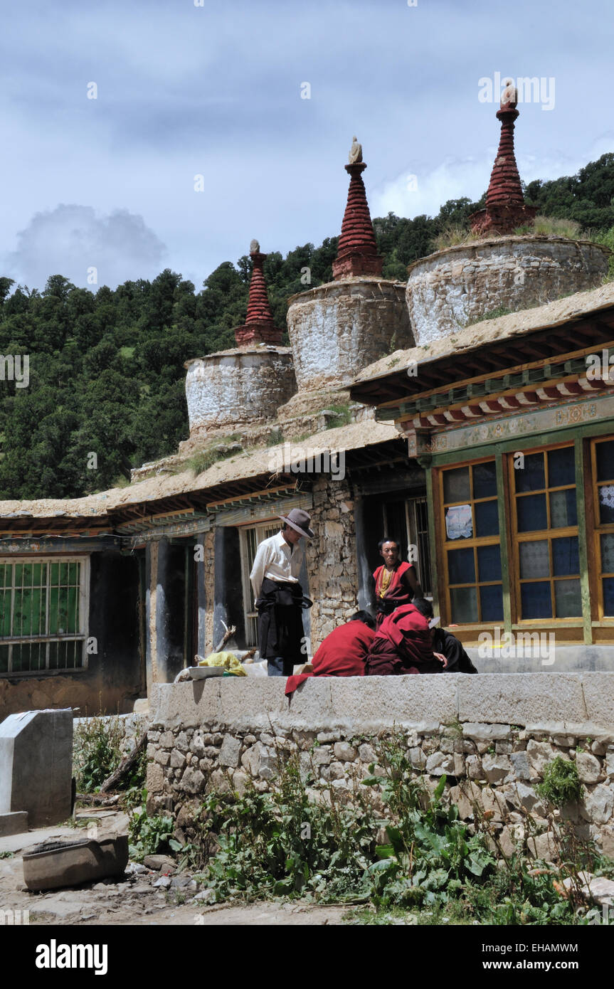 Monks, Reting Monastery Stock Photo - Alamy