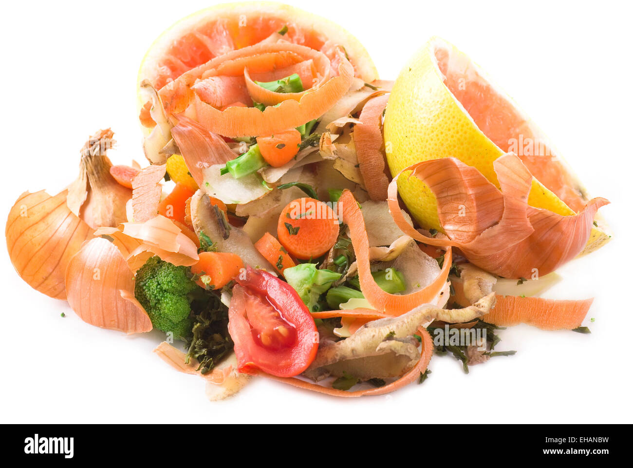 Compost material on white background Stock Photo - Alamy