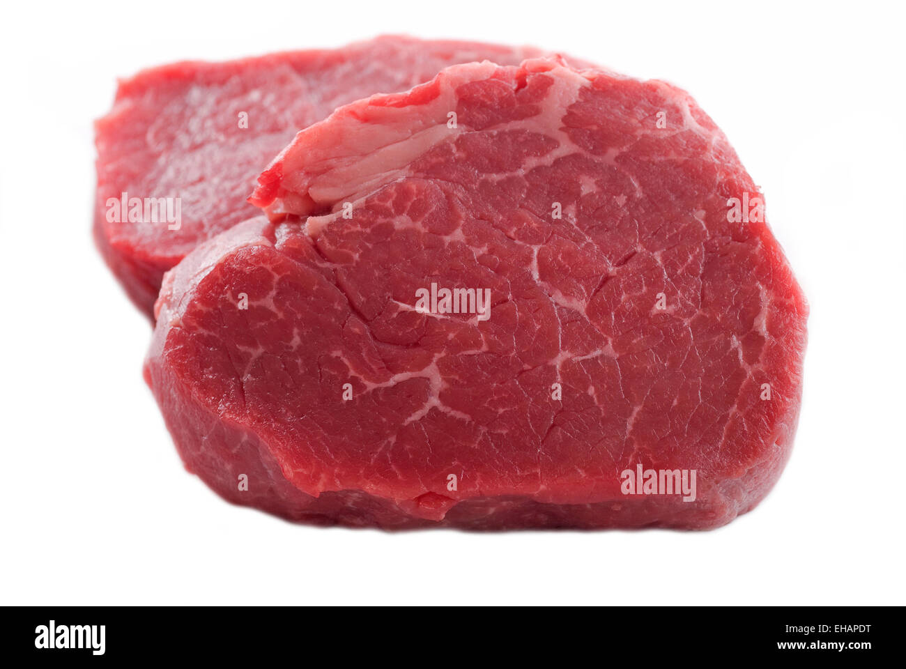 Raw fillet of beef on white background Stock Photo - Alamy