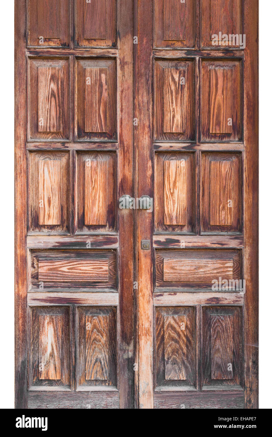 Front view of an old wooden door Stock Photo - Alamy