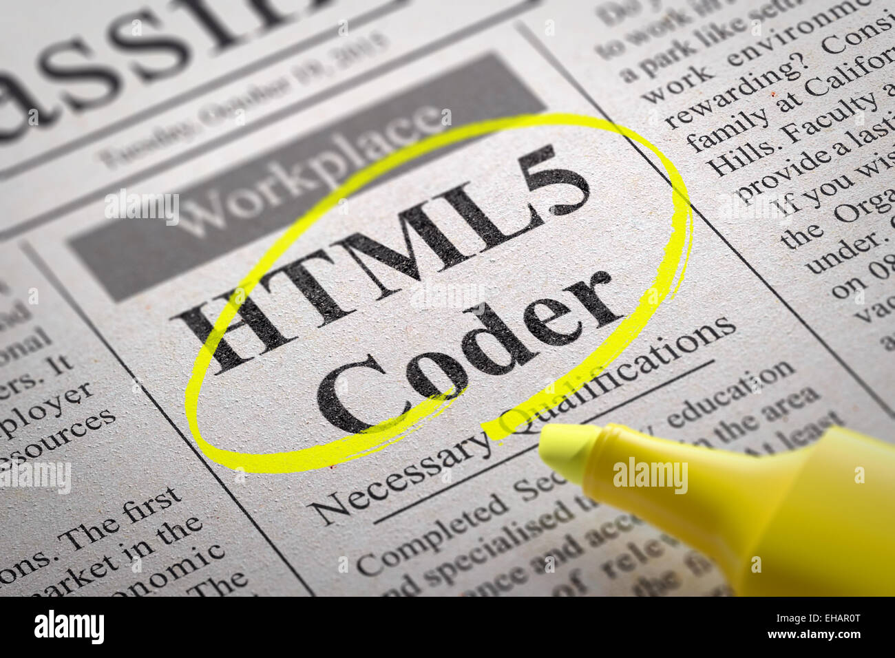 Employment ad newspaper hi-res stock photography and images - Alamy