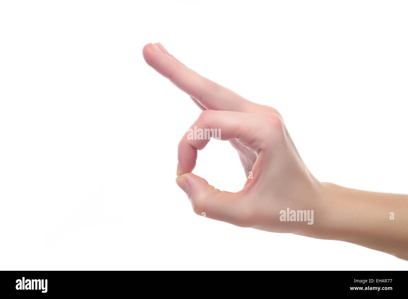 Hand sign on white Cut Out Stock Images & Pictures - Alamy