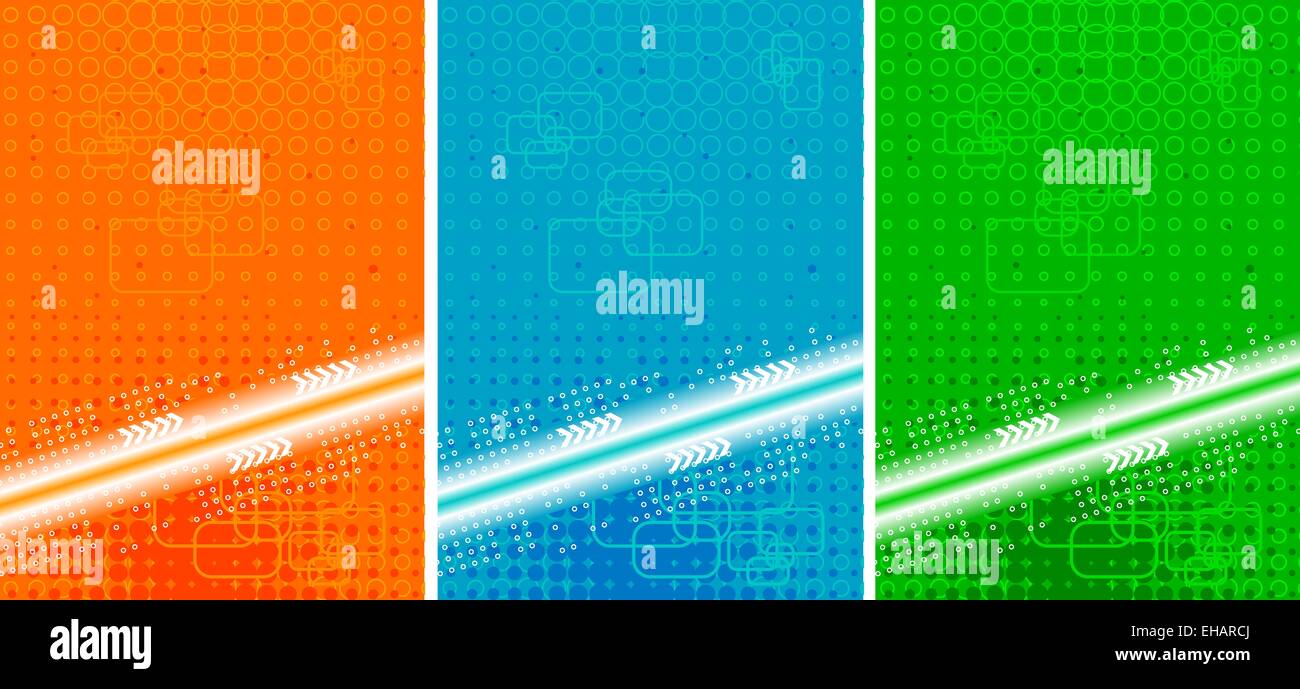 Set of bright tech backgrounds Stock Photo - Alamy