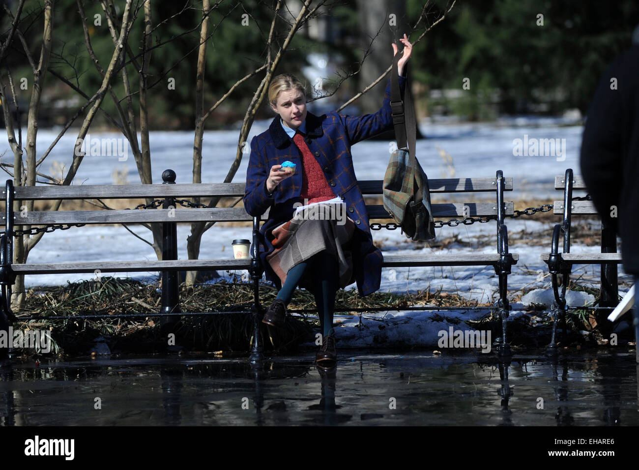 Greta Gerwig is seen filming 'Maggie's Plan' on March 9, 2015 in New ...