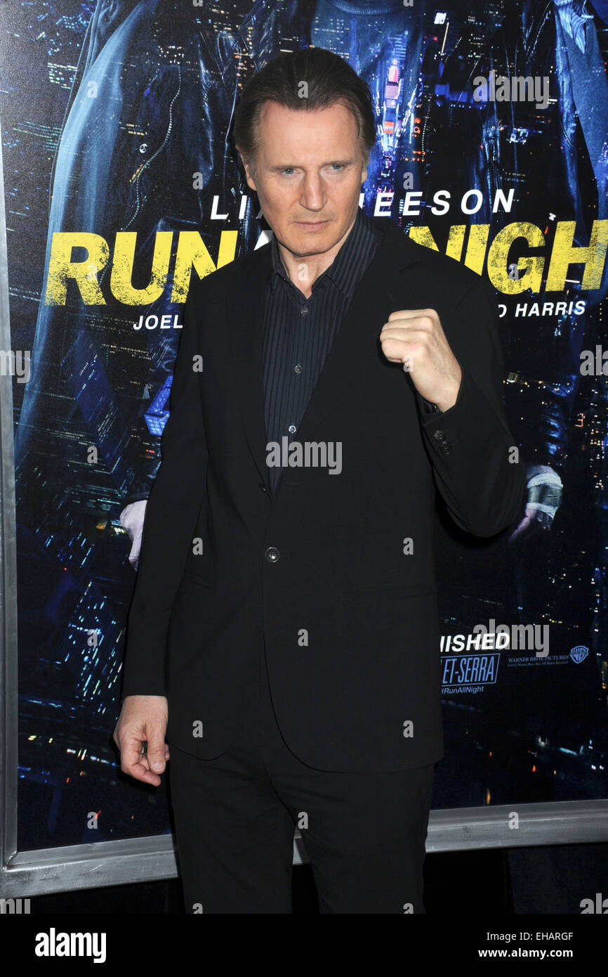 Liam Neeson arrives for the 'Run All Night' New York Premiere at AMC ...