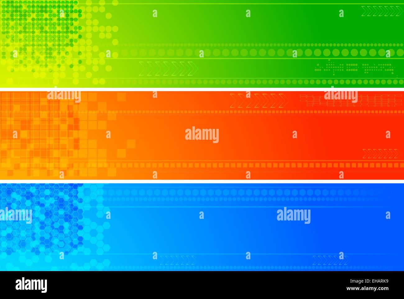 Set of bright tech banners Stock Photo - Alamy