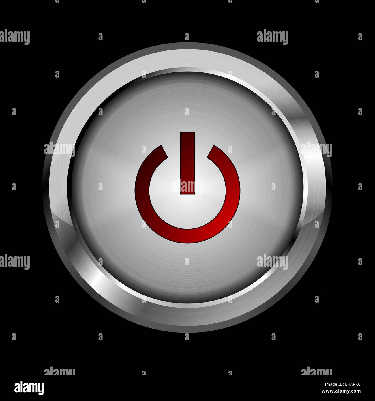 Power metallic button Stock Photo - Alamy