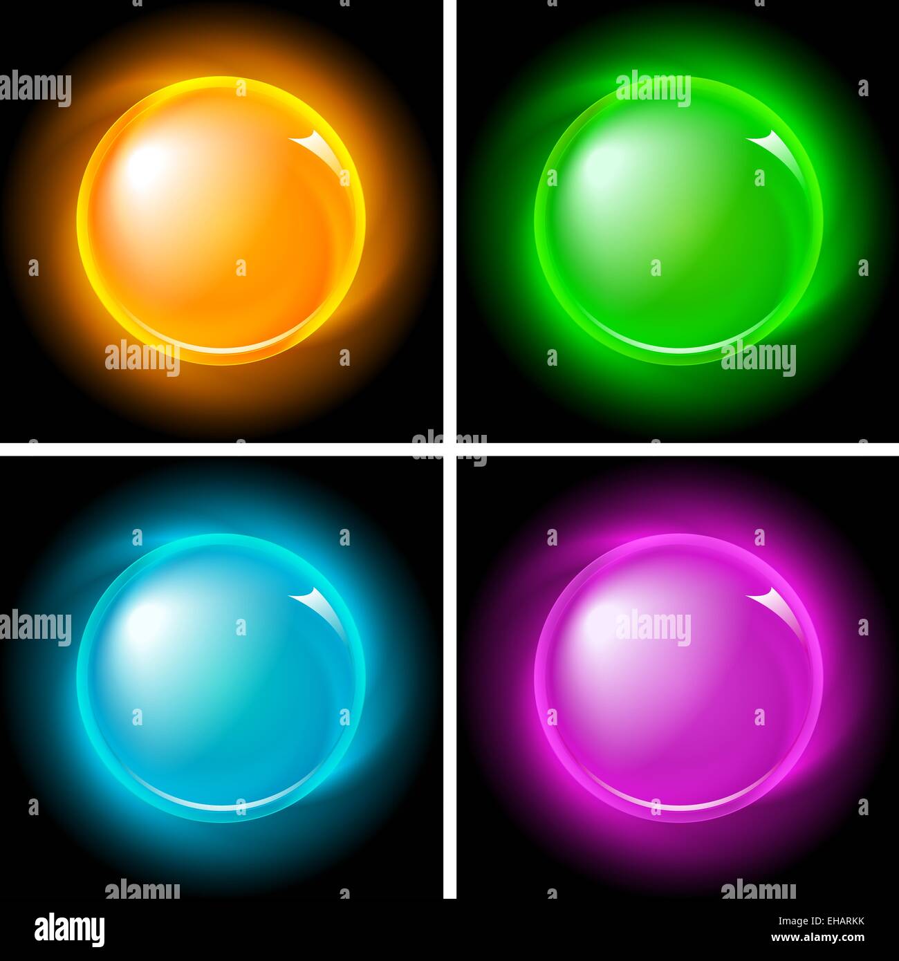 Set of bright magic buttons Stock Photo - Alamy