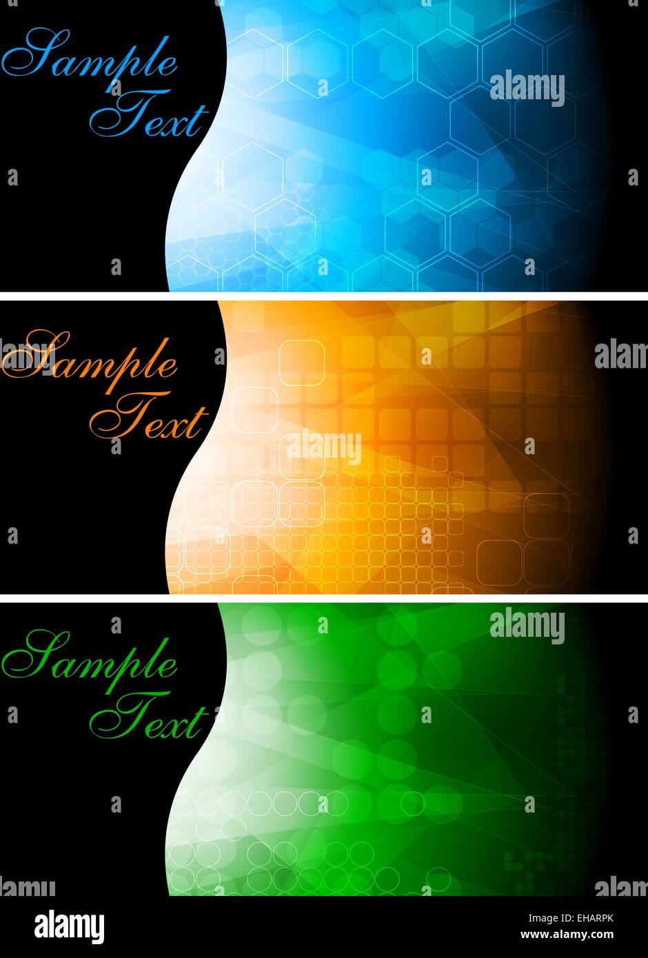 Set of colourful technical banners Stock Photo - Alamy