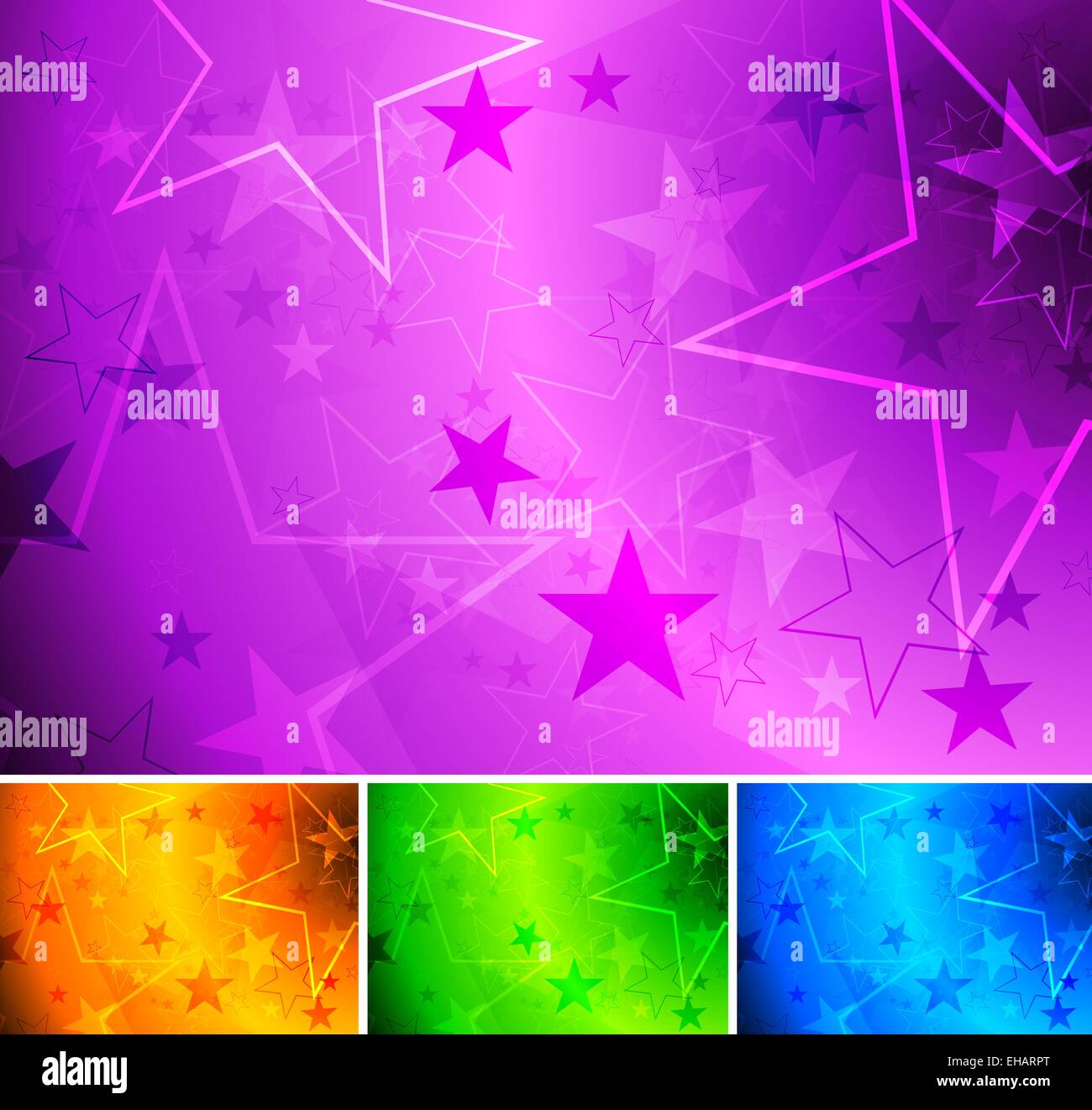 Set of bright star backgrounds Stock Photo - Alamy