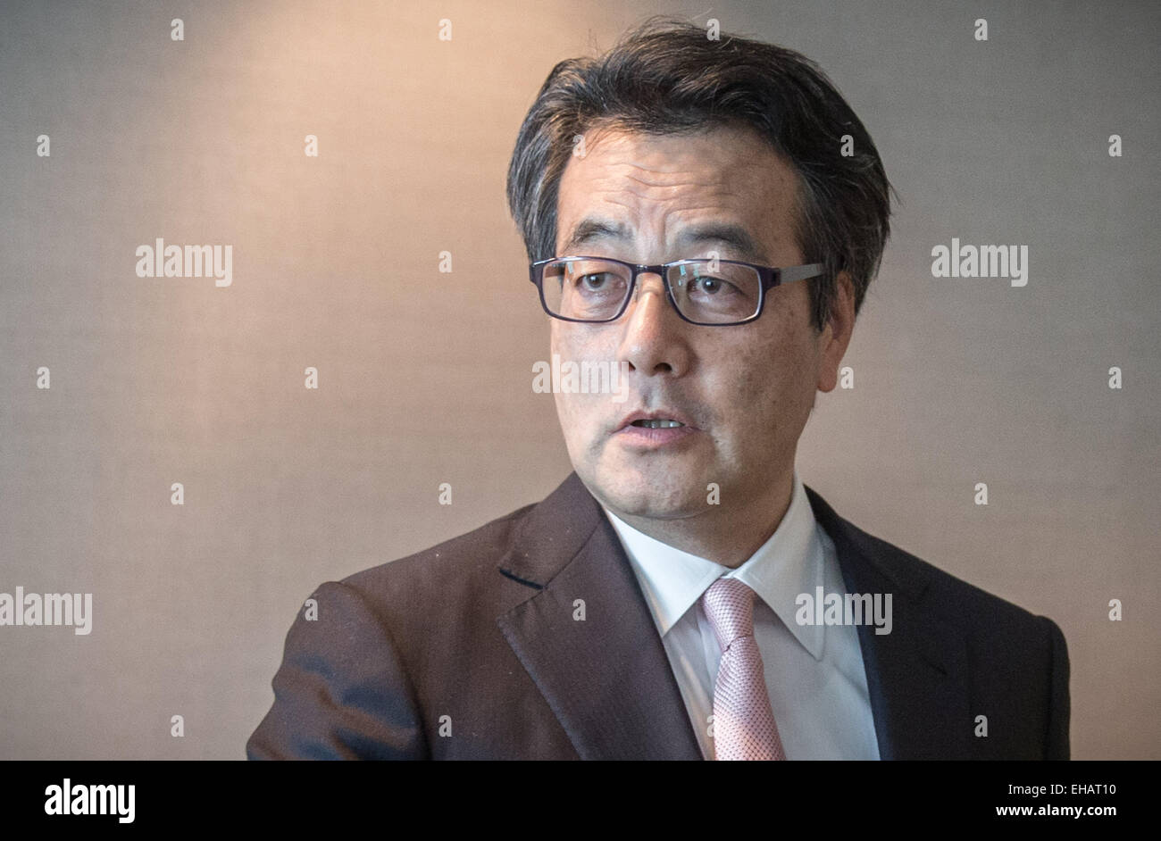The chairman of the Democratic Party of Japan (DPJ), Katsuya Okada ...