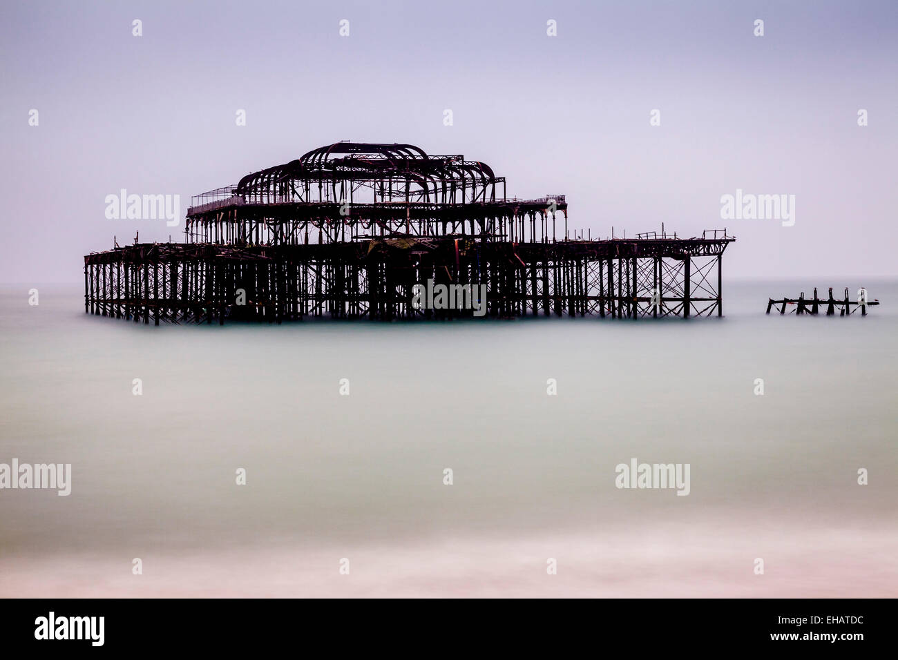 The West Pier (destroyed by fire), Brighton, Sussex, UK Stock Photo - Alamy