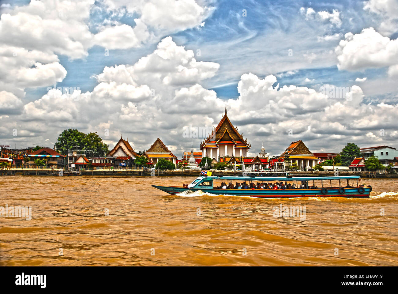 Chao Praya River Bangkok HDR Stock Photo - Alamy