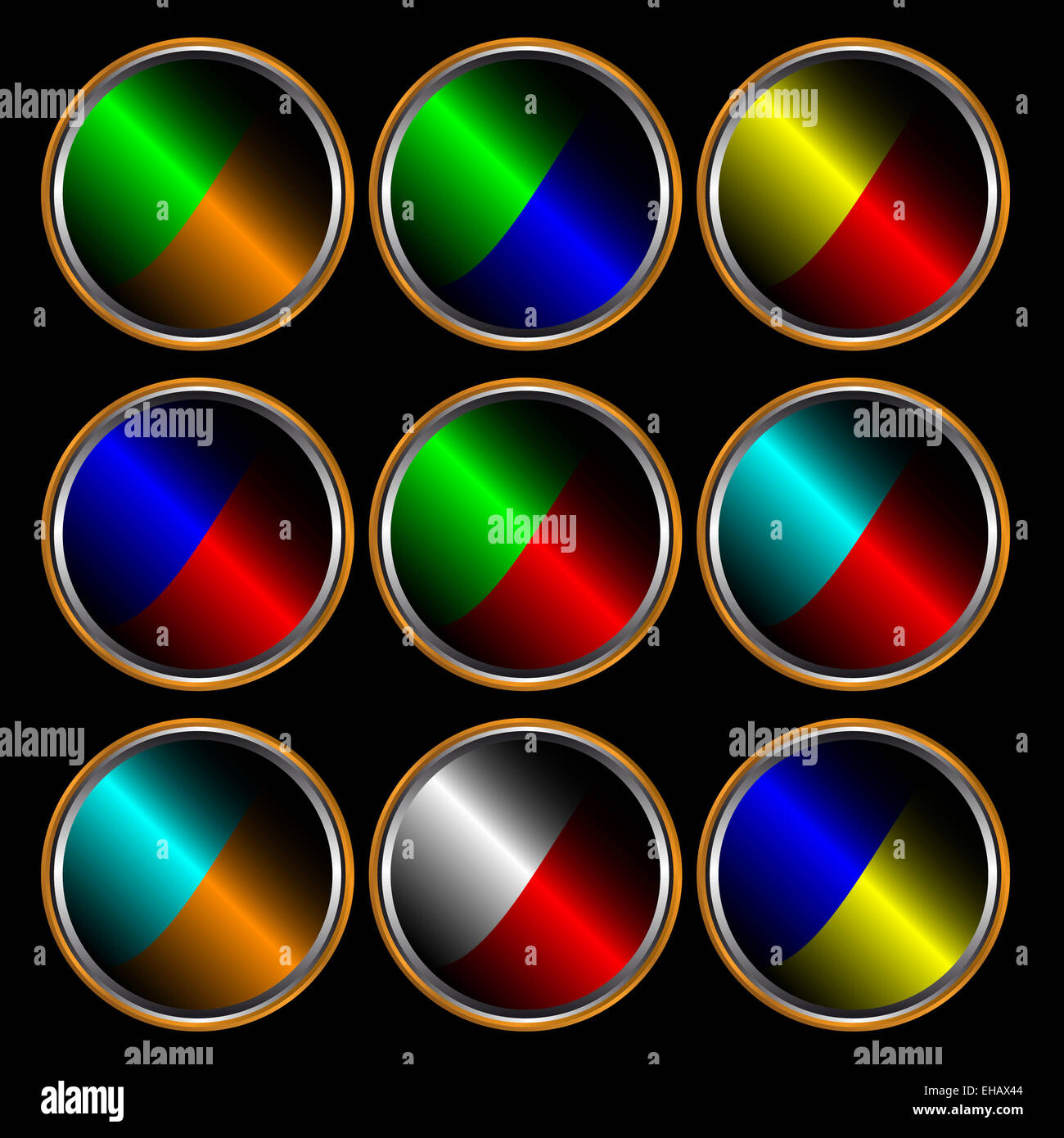 Nine multi-colored icons Stock Photo - Alamy