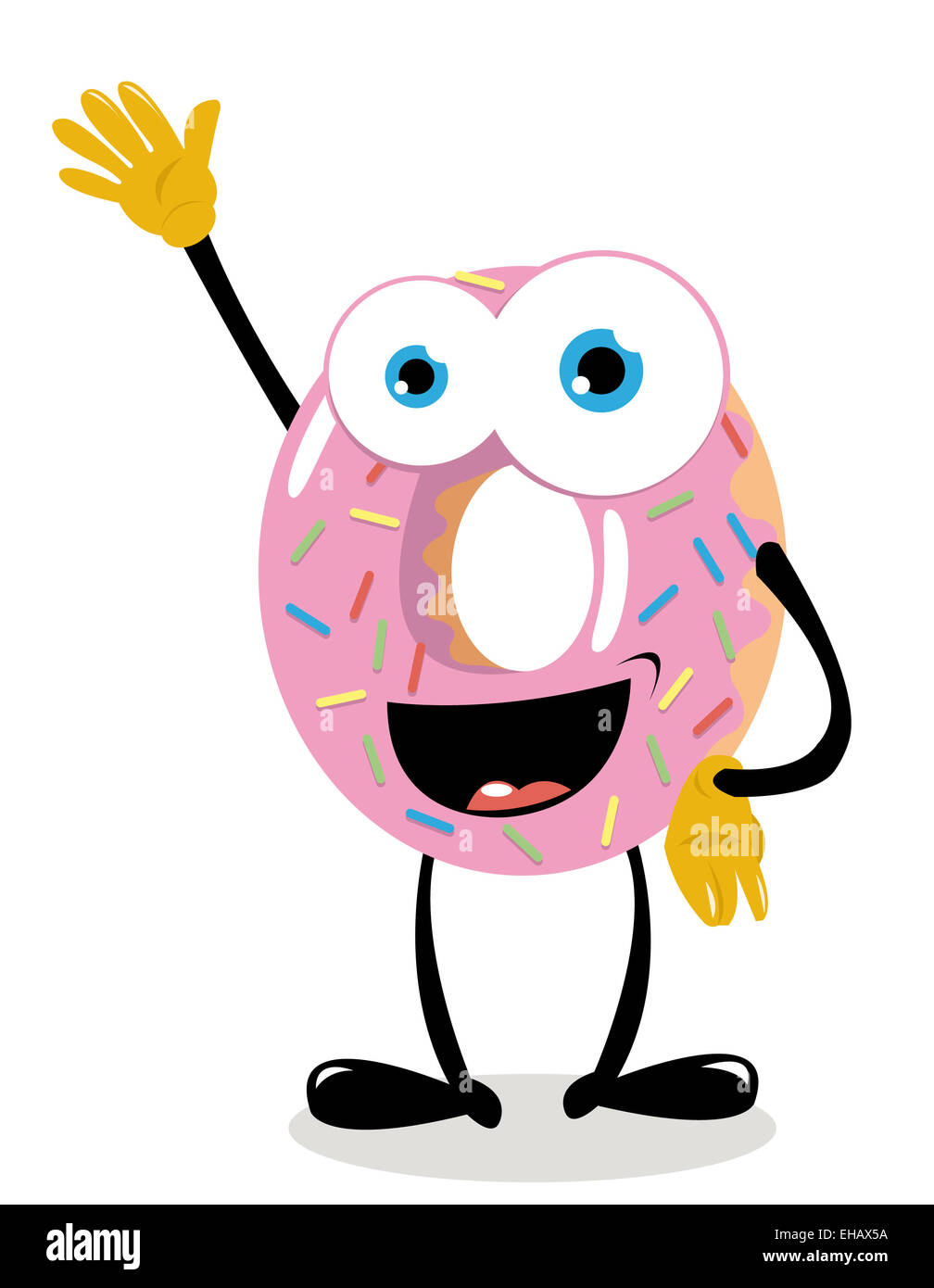 a vector cartoon representing a funny, friendly donut - every object is ...