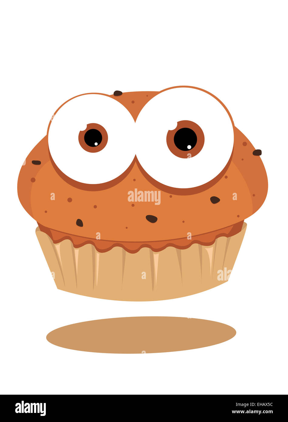 a vector cartoon representing a funny muffin looking at camera Stock ...