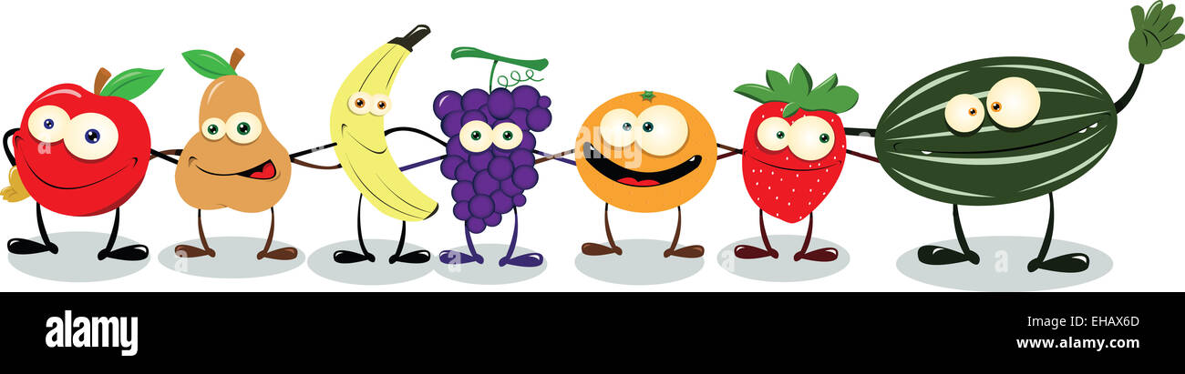 A group of funny friendly fruit Stock Photo - Alamy