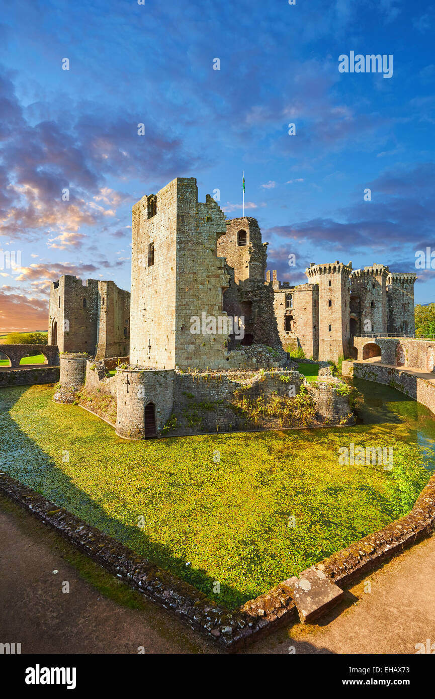 Ruins of the medieval Raglan Castle (Welsh: Castell Rhaglan ...