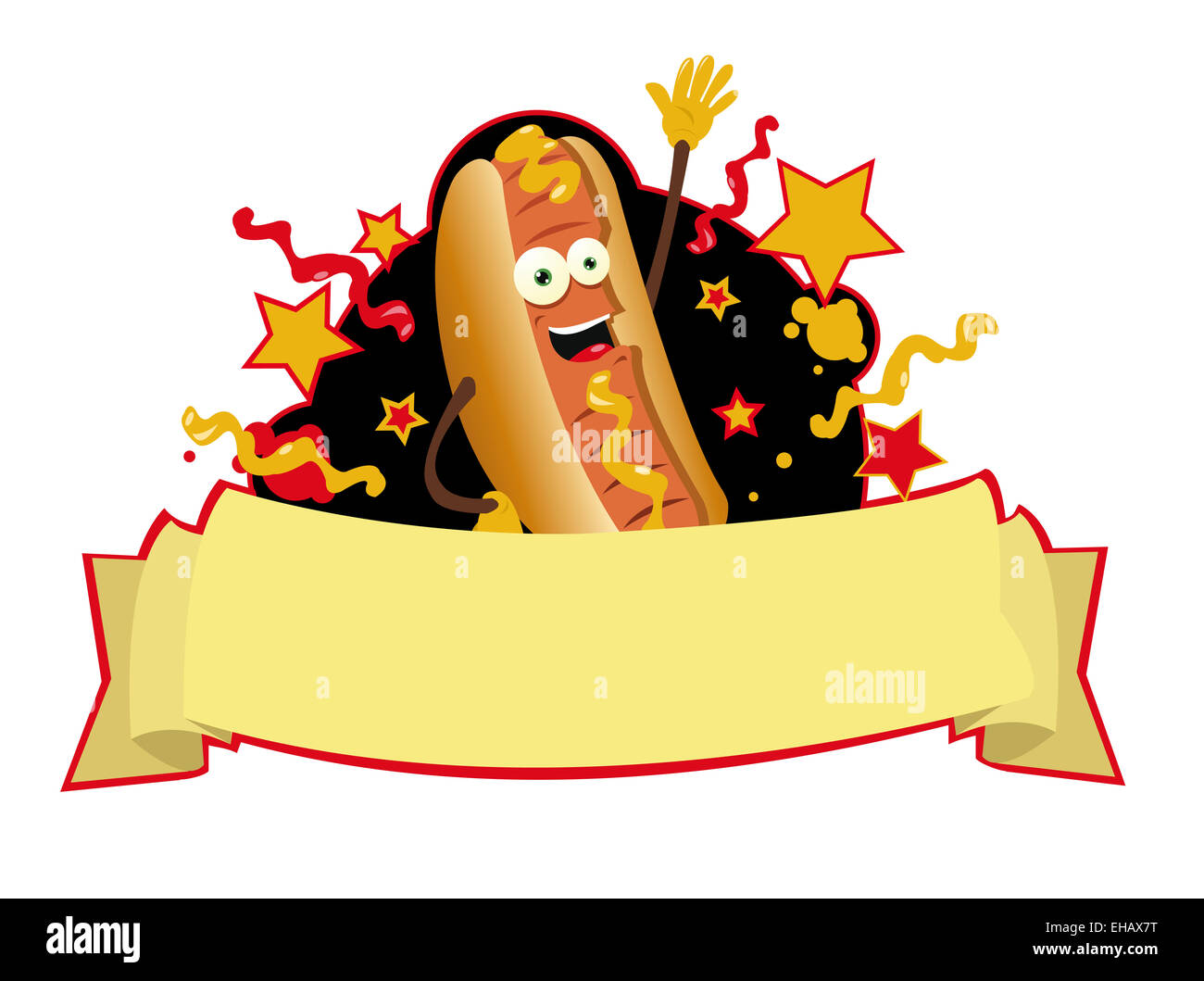 Funny hot dog banner Stock Photo - Alamy