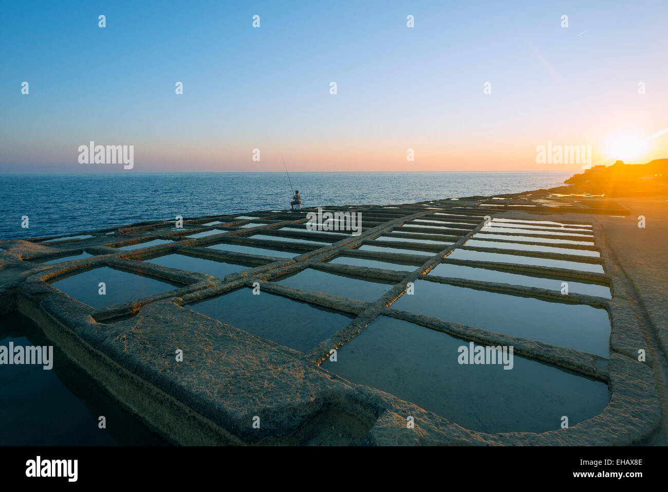 Mediterranean Europe, Malta, Gozo Island, salt pans at Xwejni Bay ...
