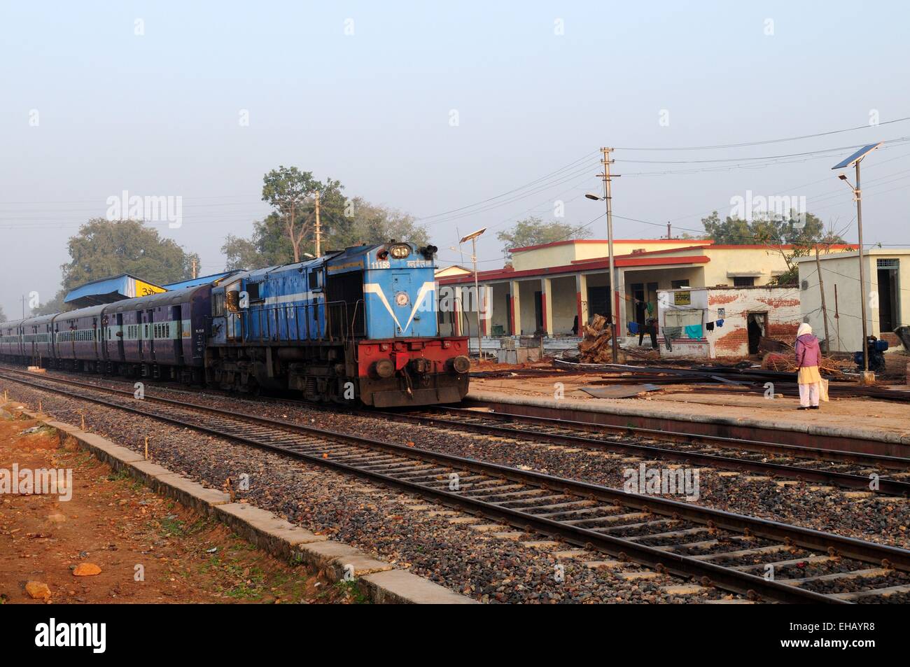 Early morning train at Orchha Railway Station Madhya Pradesh India ...