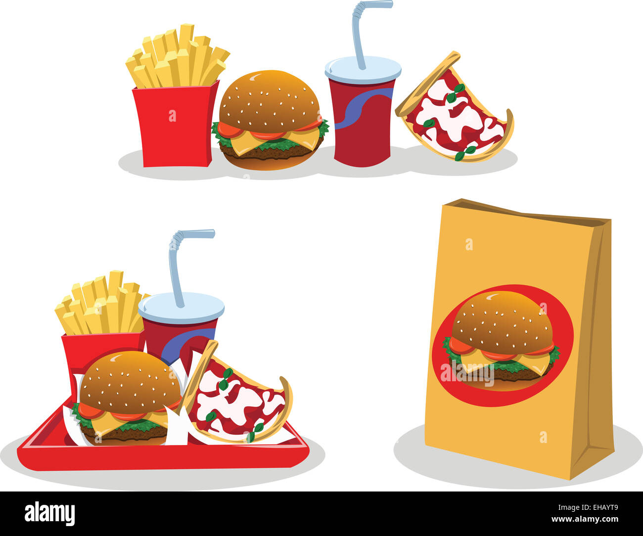 A collection set of take away food Stock Photo - Alamy