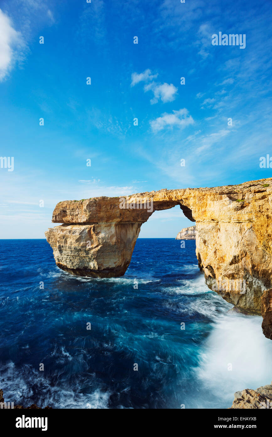 Mediterranean Europe, Malta, Gozo Island, Dwerja Bay, The Azure Window ...