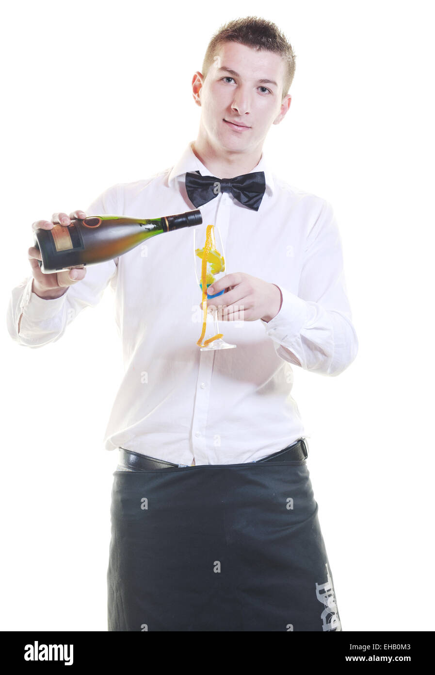 barman portrait isolated on white background Stock Photo - Alamy