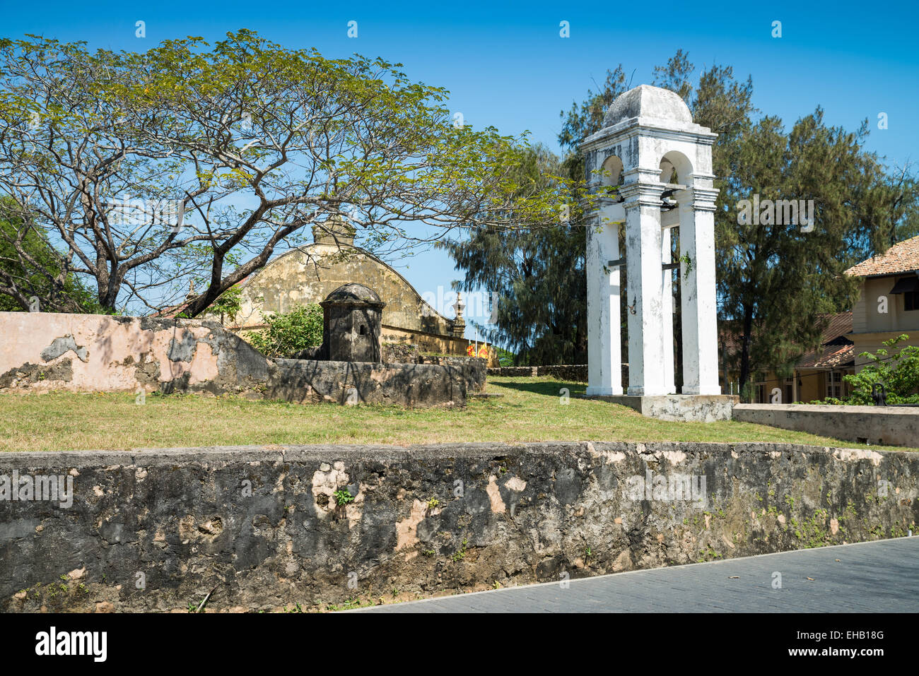 Old bell tower near the Maritime museum in Fort Galle, Sri Lanka, Asia ...