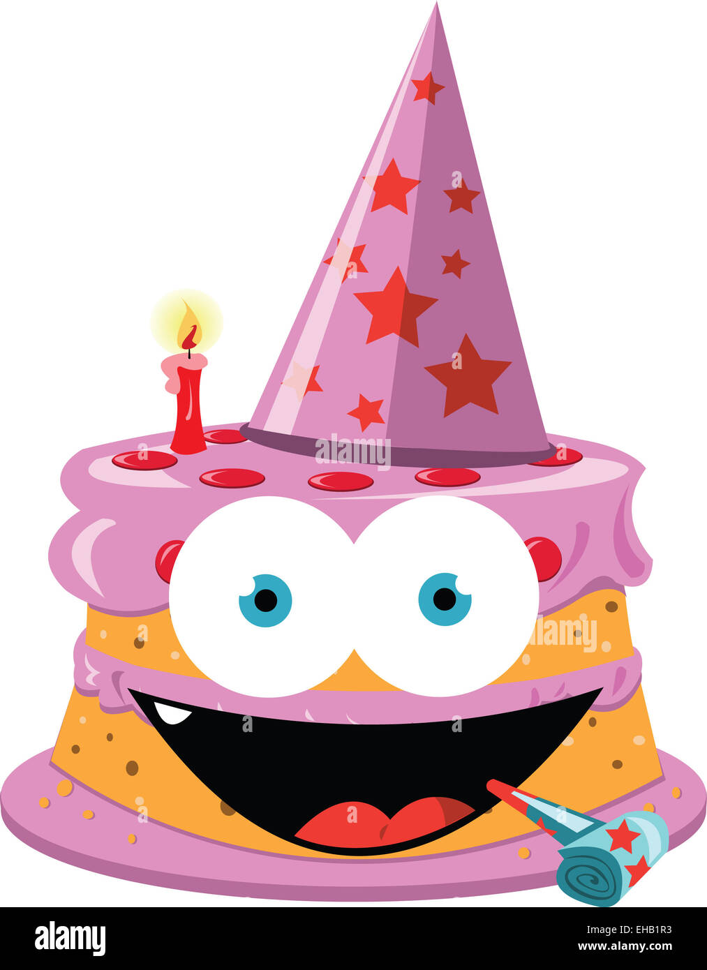 a vector cartoon representing a funny cake with girly colours Stock ...
