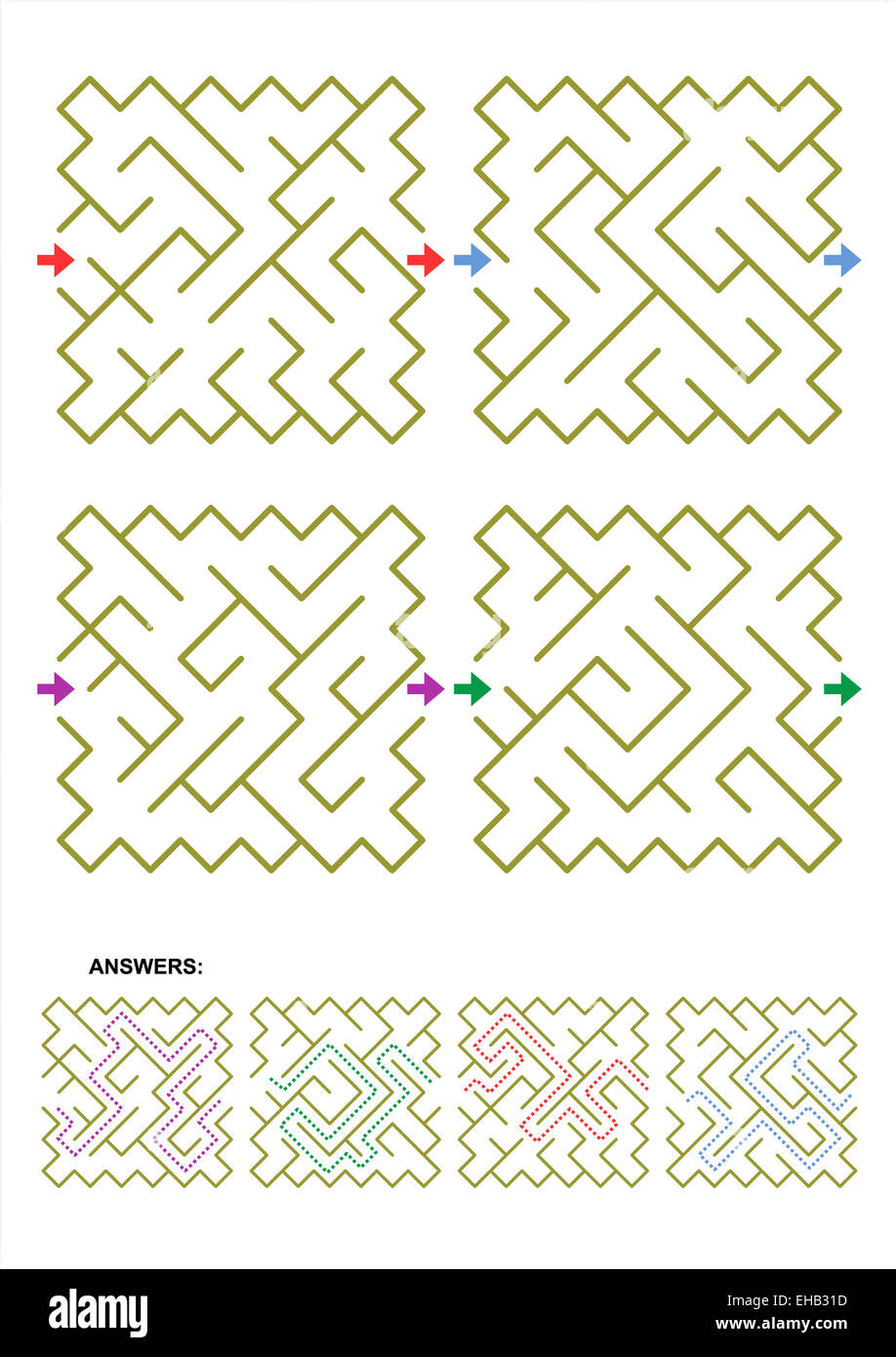 Easy game children maze hi-res stock photography and images - Alamy