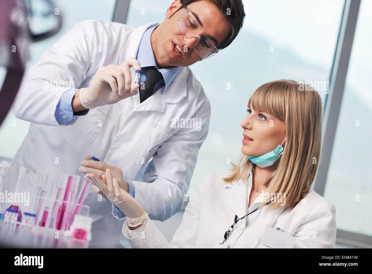 science people in bright lab Stock Photo - Alamy