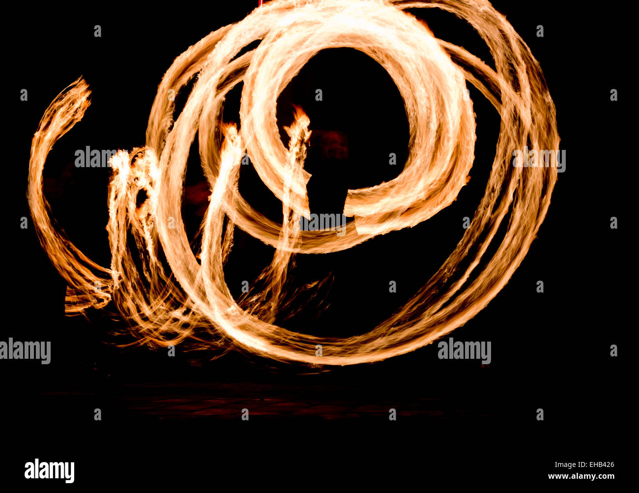 Fire Show Flaming Trails Stock Photo - Alamy
