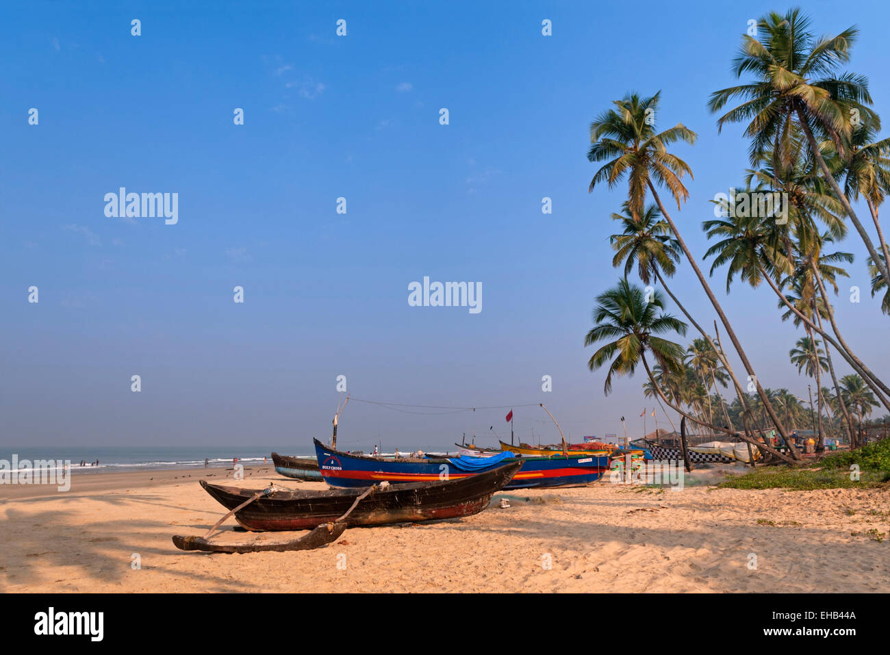 Fishing boats Colva Beach Goa India Stock Photo - Alamy