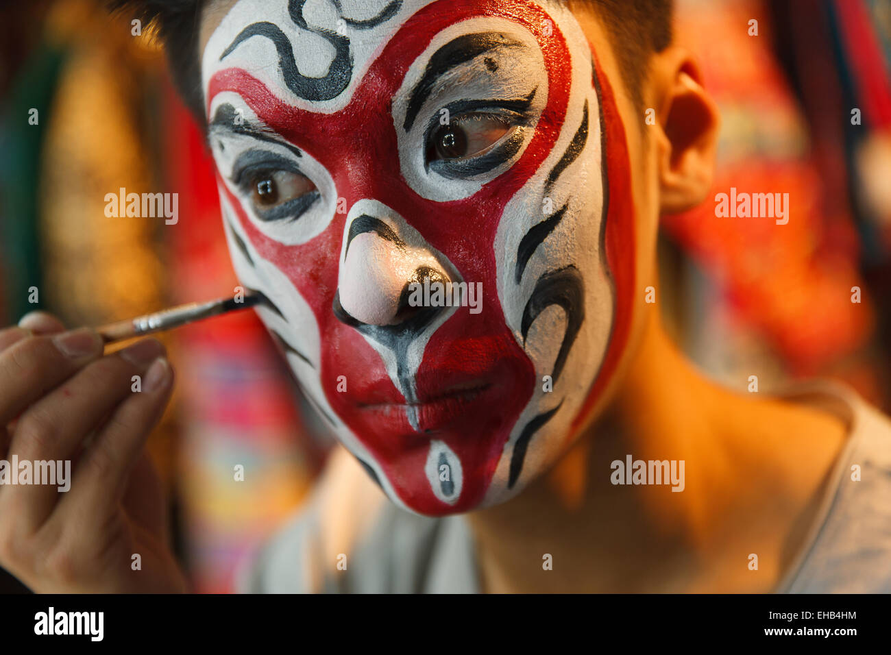 Beijing Opera actor are backstage makeup Stock Photo - Alamy