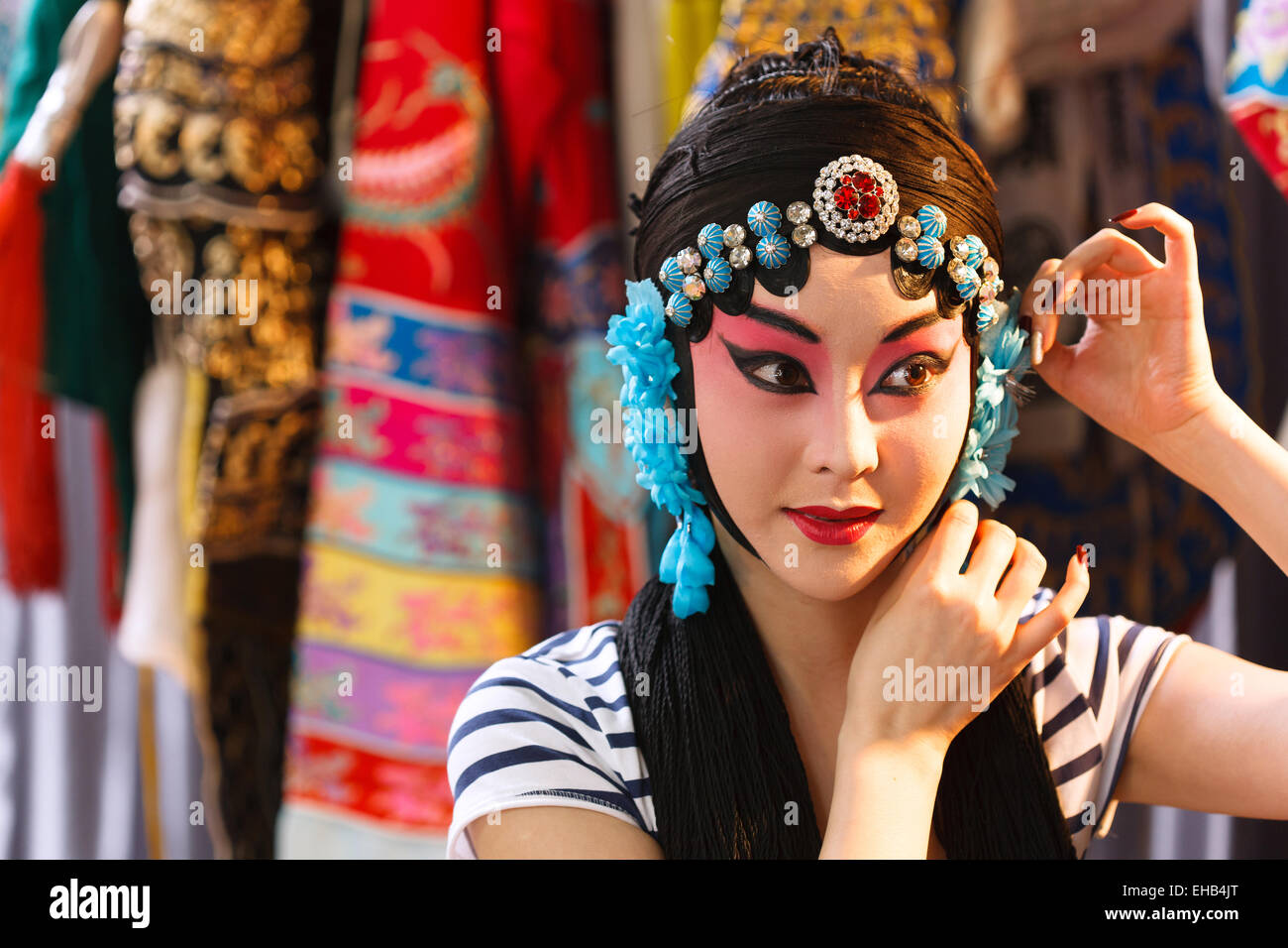 Female Peking Opera performer in tire Stock Photo - Alamy