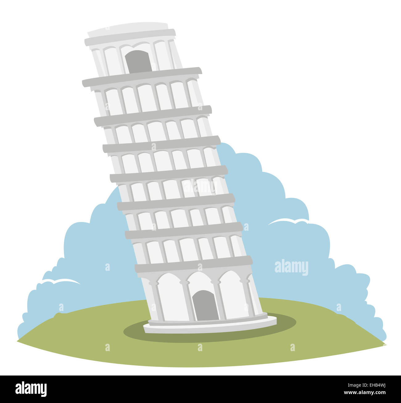 a cute vector illustration representing the leaning tower of Pisa Stock ...