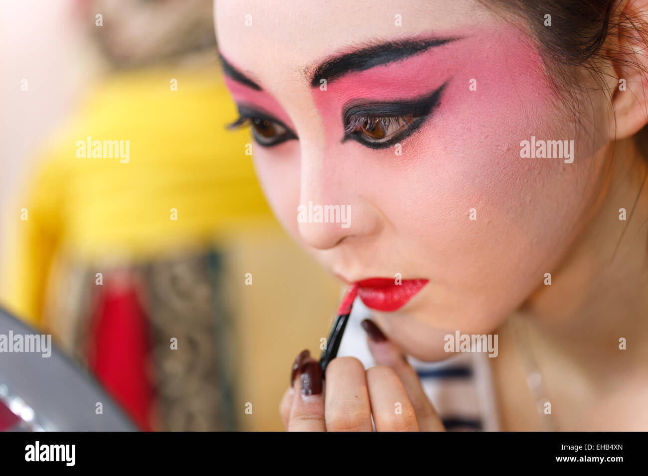 Beijing Opera actor are backstage makeup Stock Photo - Alamy