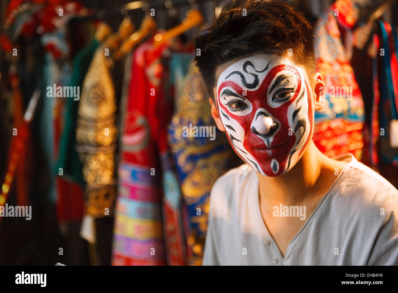 Male Peking Opera performer in the dressing room Stock Photo - Alamy
