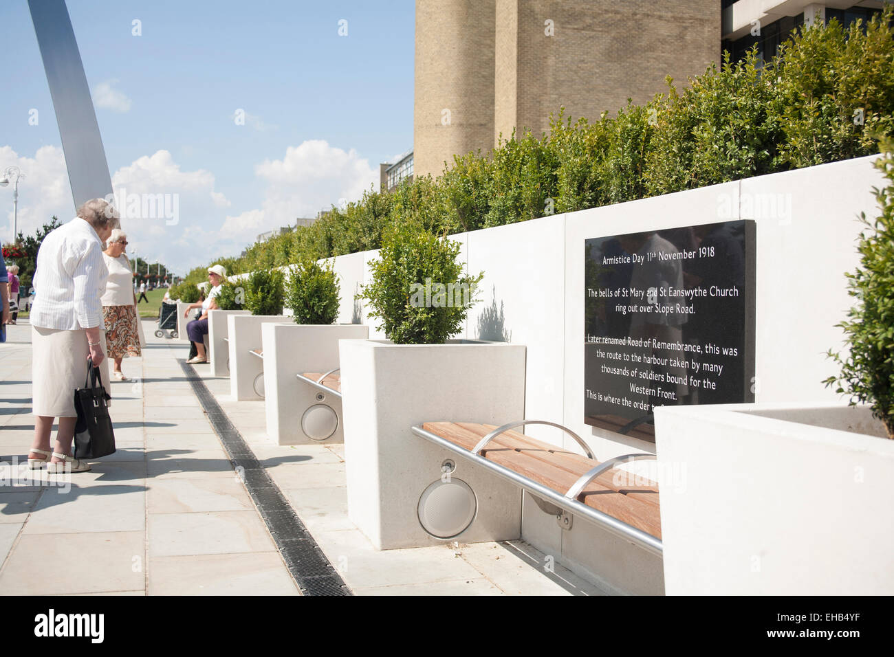 WW1 Memorial promenade, bench and arch in Folkestone, Kent, United ...
