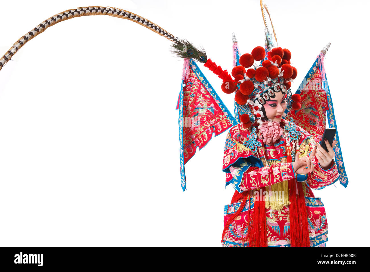 Female smiling mobile Cut Out Stock Images & Pictures - Alamy