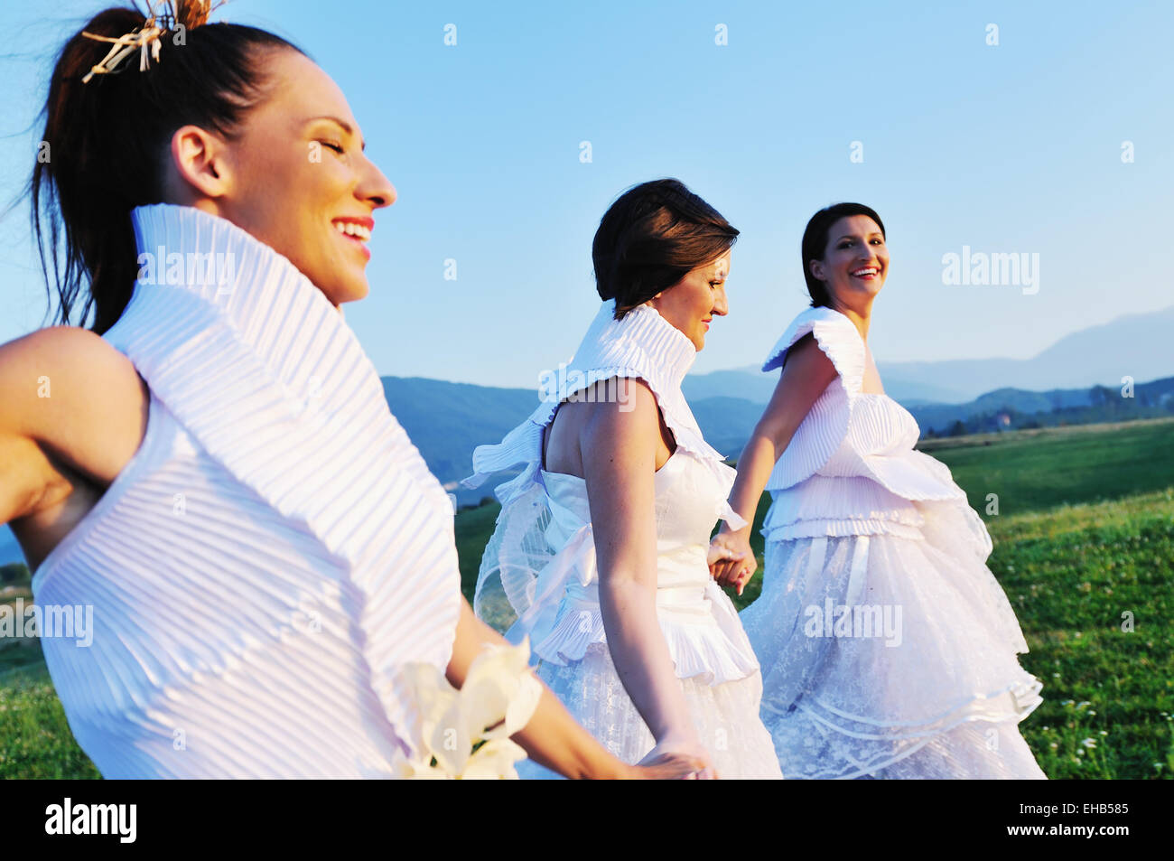 running bride Stock Photo - Alamy